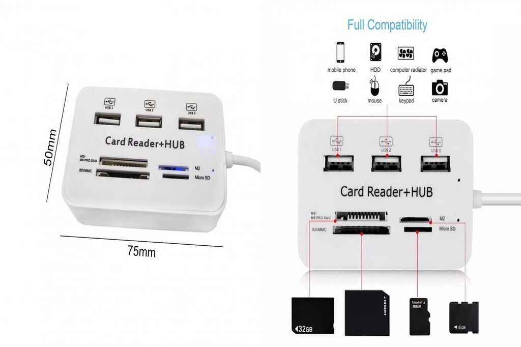 GD| Usb Card Reader Compact Usb Memory Card Reader Plug-and-play High ...