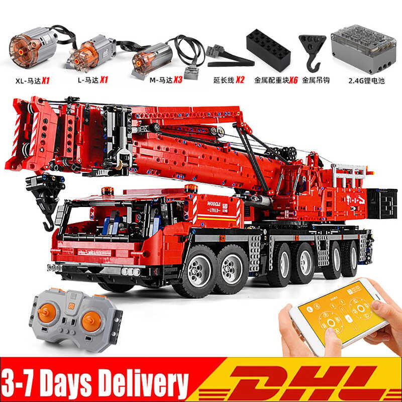 MOULD KING Technical Crane Series The APP RC Motorized Red G Mobile ...