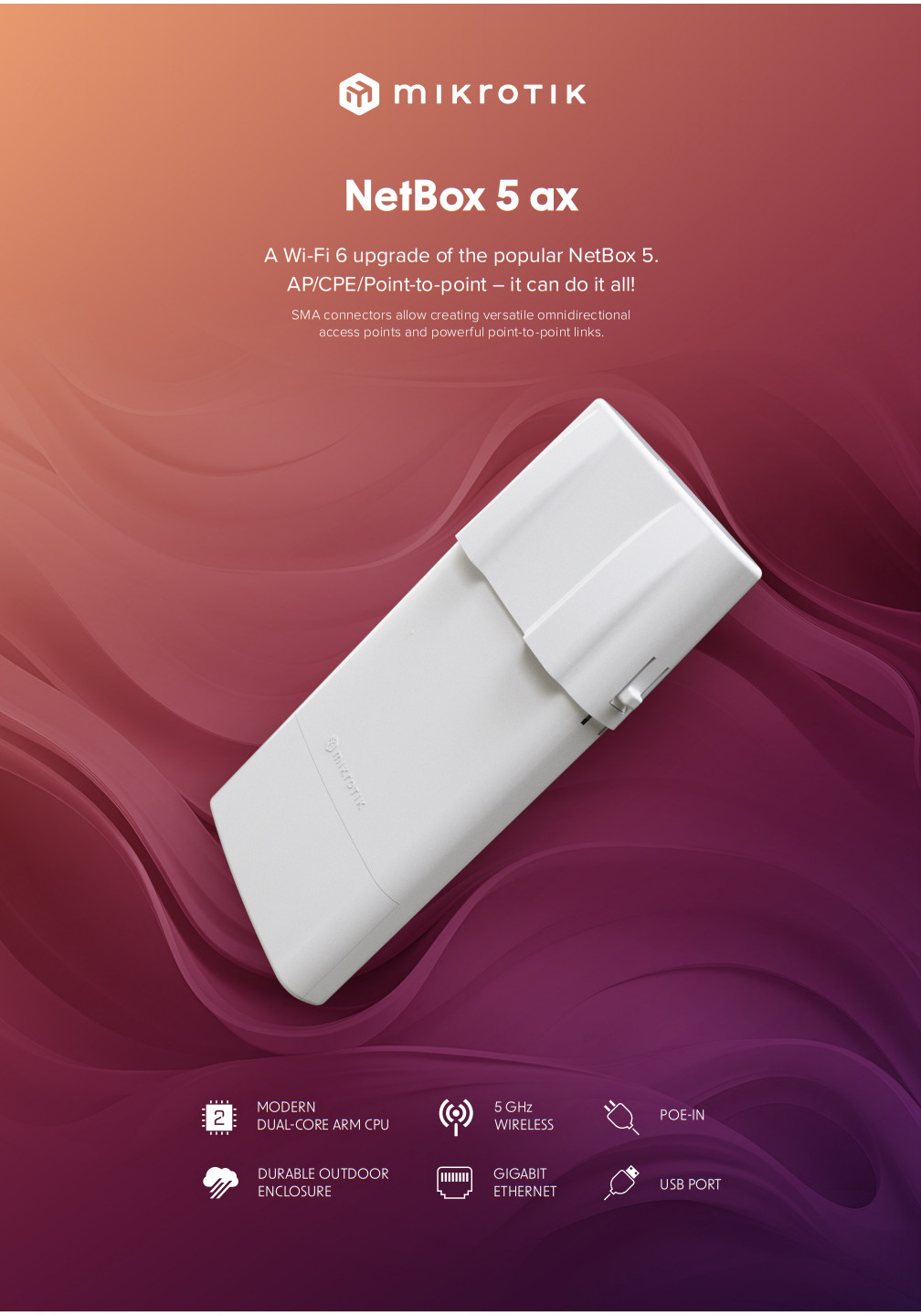 MikroTik NetBox 5 ax - Wi-Fi 6 Outdoor 5Ghz AP / CPE / PTP Antenna - L11UG-5HaxD-NB | Shopee ...