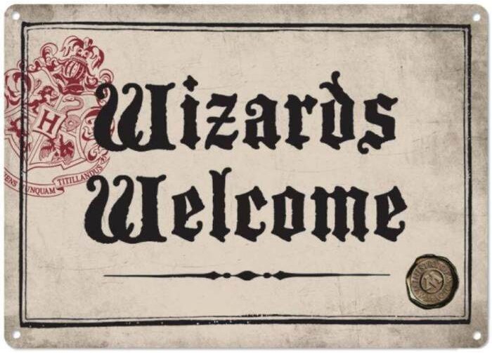 Harry Potter Wizards Welcome A Steel Metal sign Retro Poster Pub Home ...
