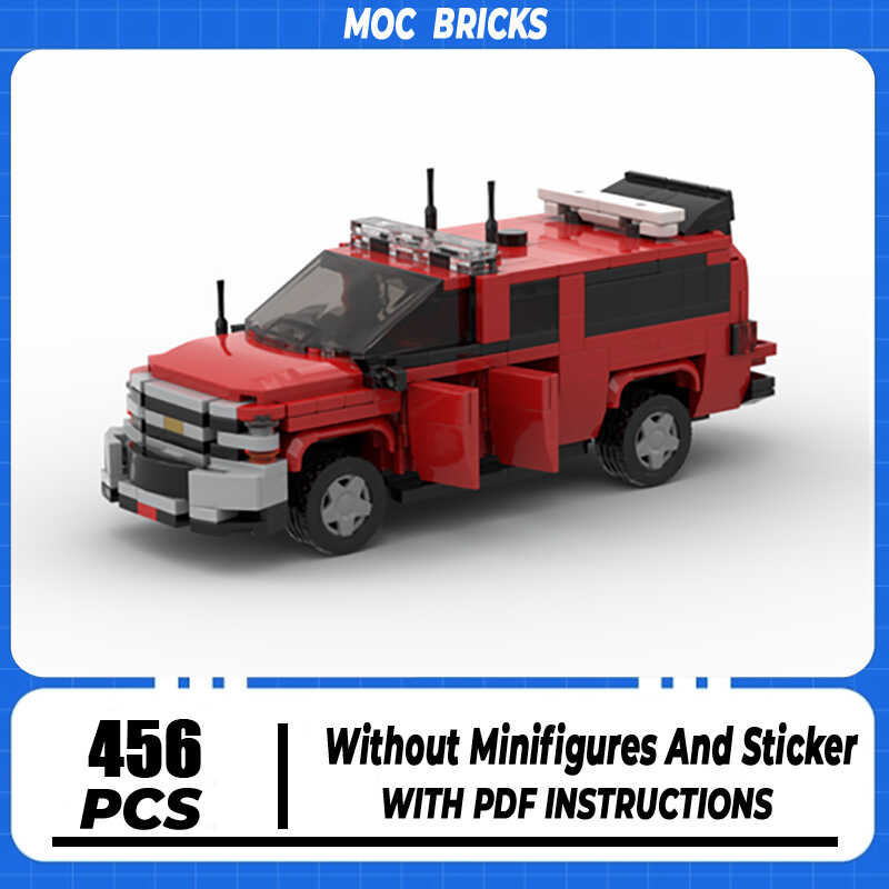 Moc Building Blocks Car Series New York Fire Brigade Battalion 46 Model ...