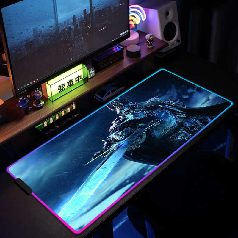 Lich King RGB Mouse Pad World Of Warcraft Large LED Lighting Mousepad ...