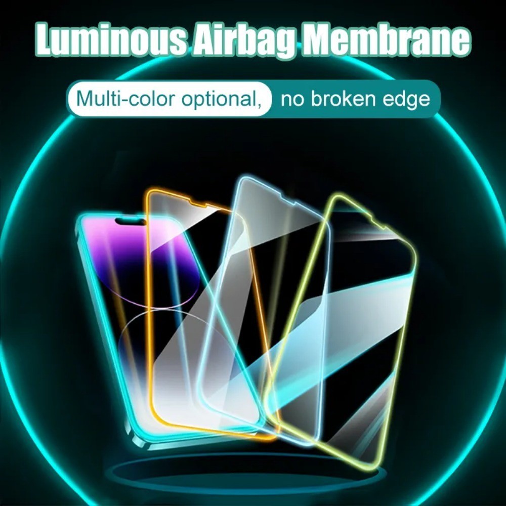 Screen Protector Luminous Tempered Glass For iPhone 15 13 11 12 14 Pro ...