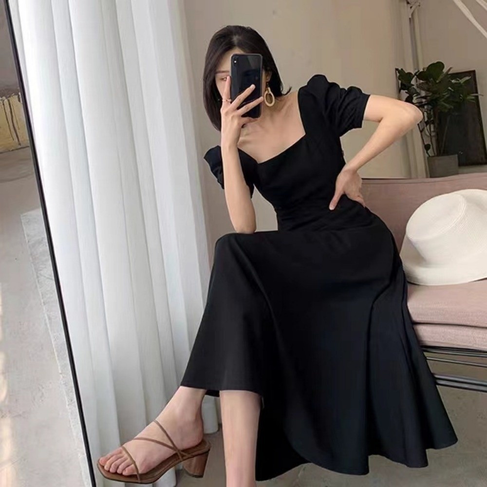 {Ship From Manila+COD} Dress for Woman White Elegant Square Neck Short ...