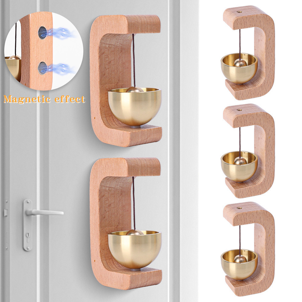 Portable Magnet Suction Mounted Wood Doorbell DIY Room Door Window ...