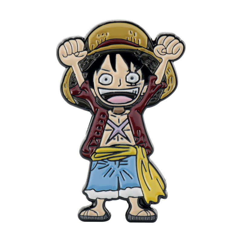 Anime One Piece Cartoon Brooches Luffy Zoro Sanji Nami Metal Enamel ...