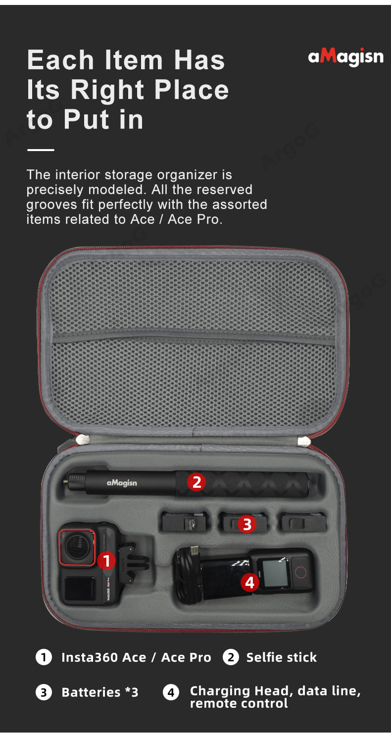 aMagisn Carrying Case for Insta360 Ace Pro 2 / Ace Medium Size Hard ...