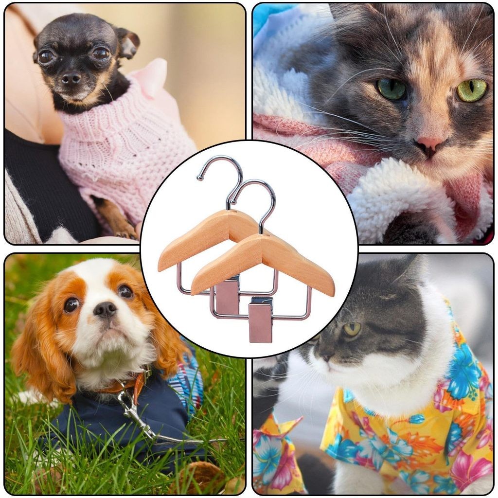Dog clothes wooden hangers small pet clothes hanger for baby clothes ...