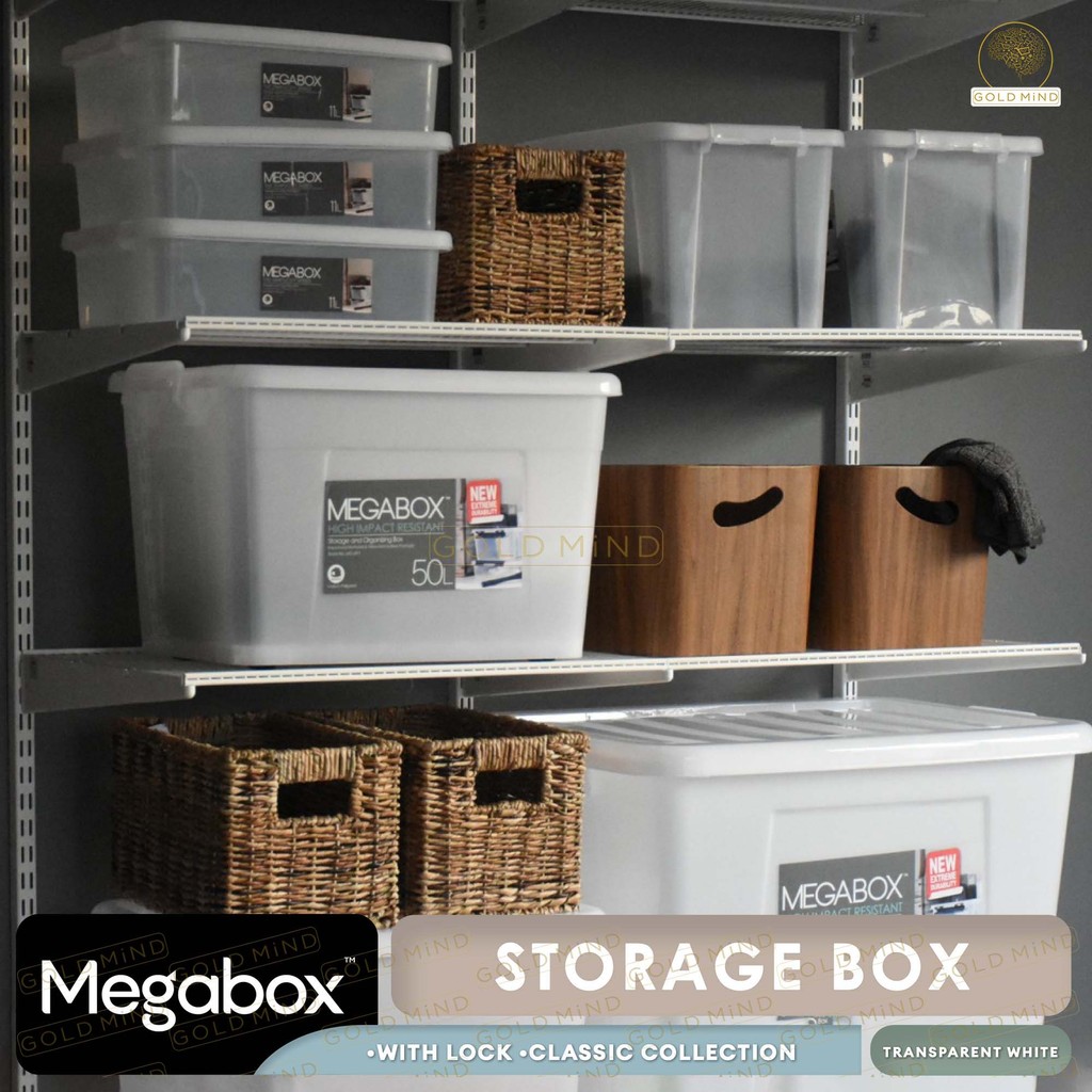 Megabox Organizer Storage Box Transparent Clear Bundle of 2 | Shopee ...