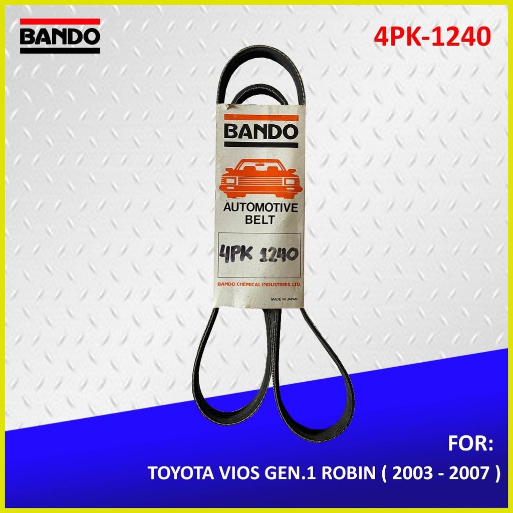 Bando Drive Belt for Toyota Vios Gen 1 Robin ( 2003 - 2007 ) ( PN: 4PK ...