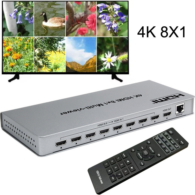 4K 8x1 HDMI Multi-viewer Seamless Switch 8 Channel Video Multiplexer ...