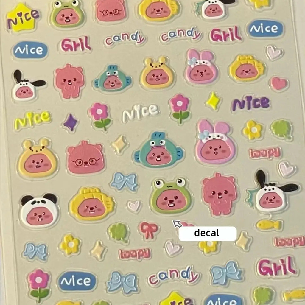 Kawaii Anime Loopy Stickers Cute Fashionable Versatile Relief Nail ...
