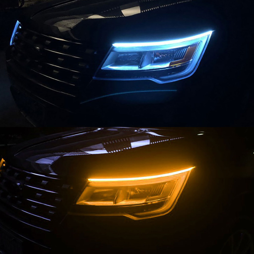 1SET APP RGB Light DRL RGB LED Ultra-thin Light Guide Strip Daytime ...