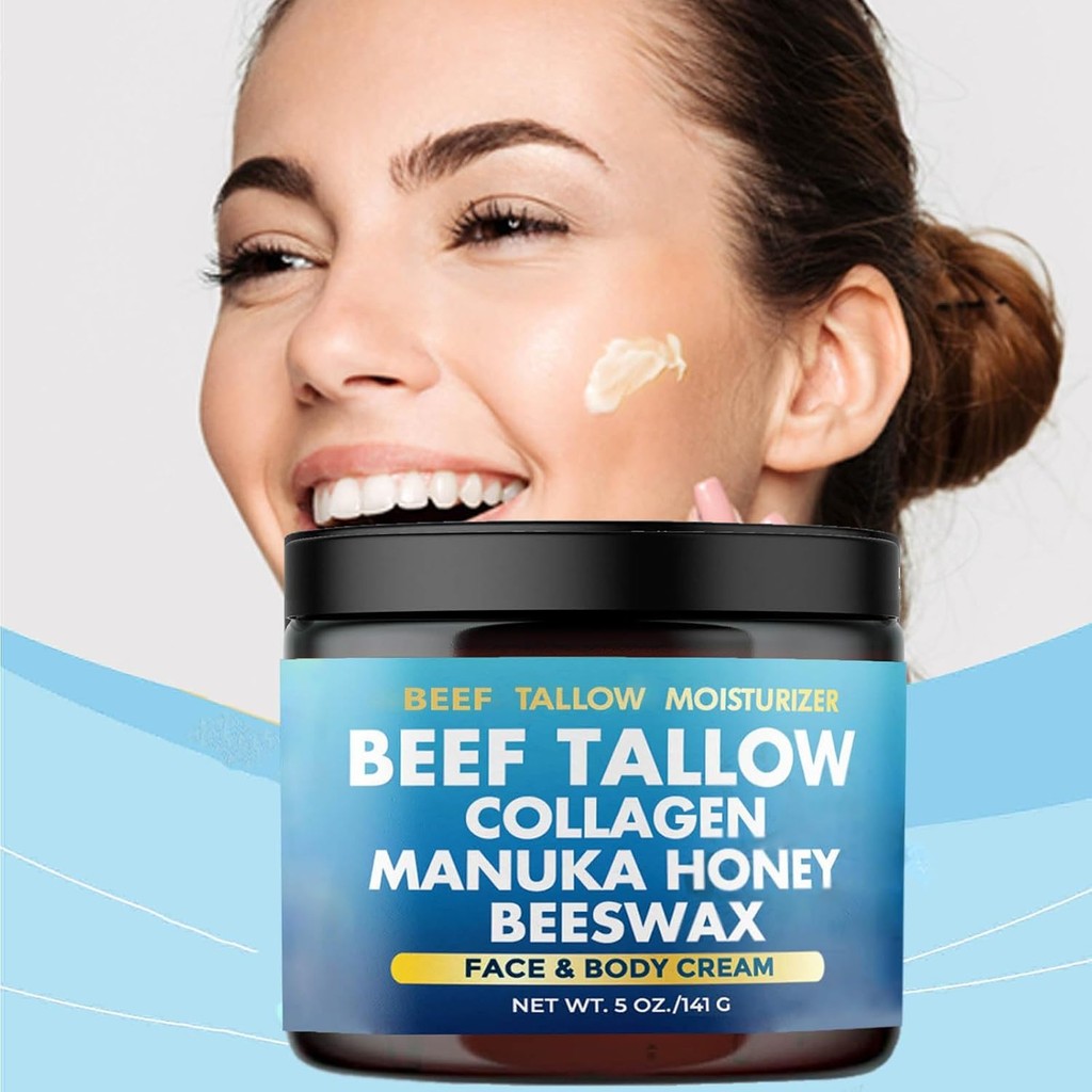 Grass-Fed Beef Tallow Collagen Honey Balm - Natural Moisturizer for ...