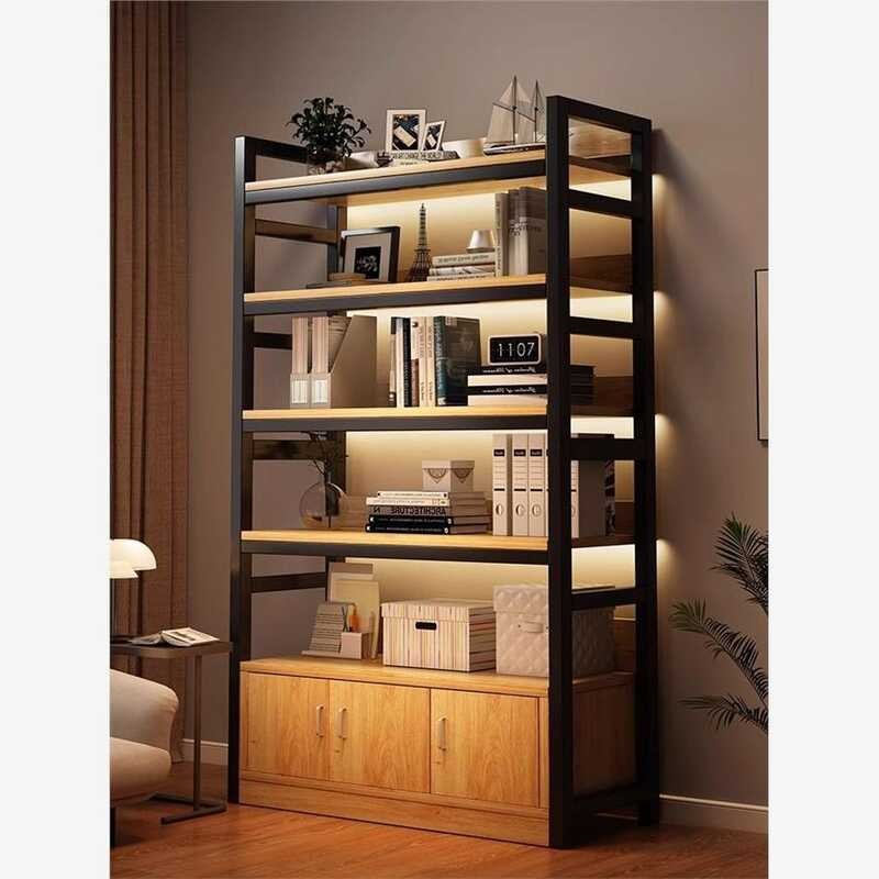 Bookshelf, floor to ceiling storage rack, simple display cabinet ...