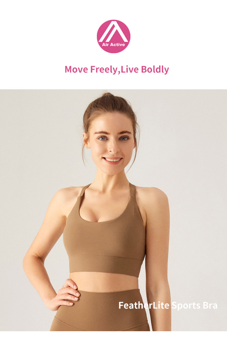 AirActive [With Pads] FeatherLite Sports Bra Barely-There Feel Hollow-Out Back Design High ...