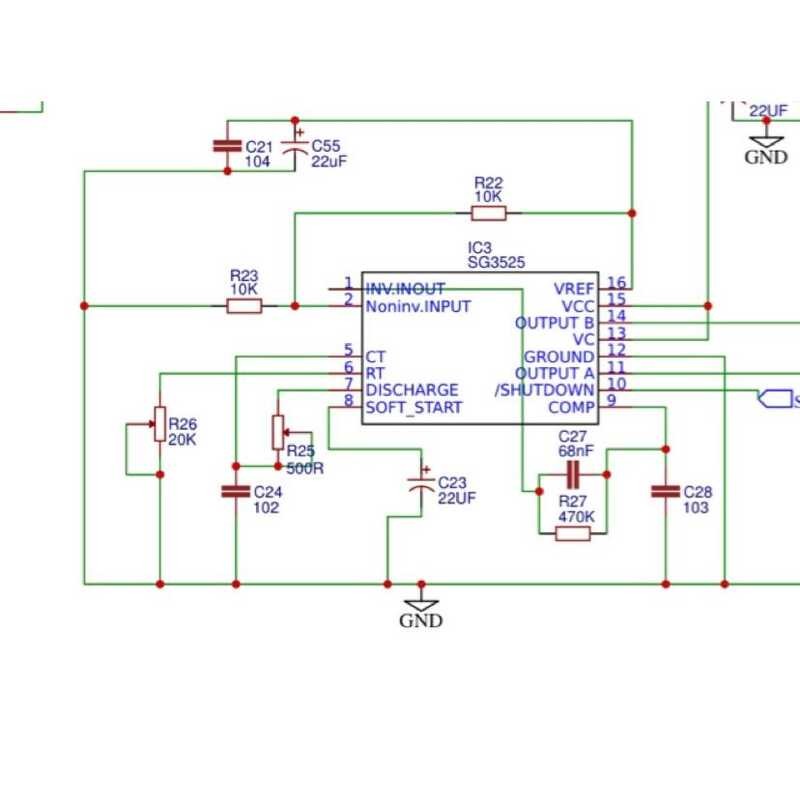 Schematic diagram of SG3525 4KW 2KW half bridge power amplifier with ...