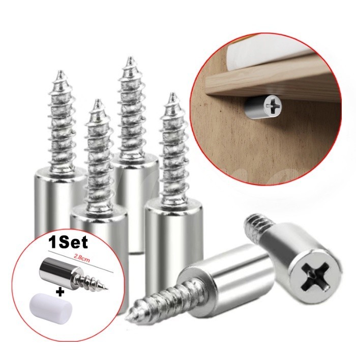 HOME 8 Set Partition Bracket Self-tapping Screw with Rubber Sleeve ...