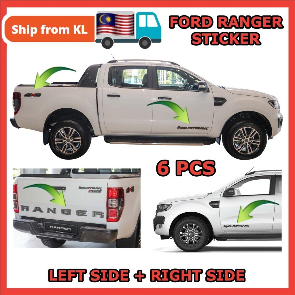 Ford Ranger Raptor Car Body Sticker Design 3 Decal Set Pelekat Wildtrak ...