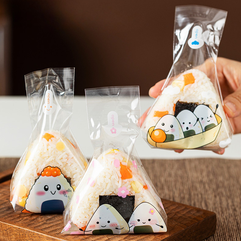 100Pcs Onigiri Wrappers Triangle Rice Balls Bags, 50Pcs Food Grade ...