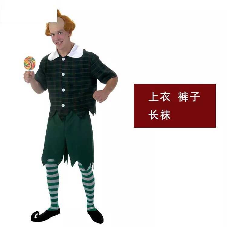 New Green and Red Dwarf Costume Performance Dress Men's Halloween ...