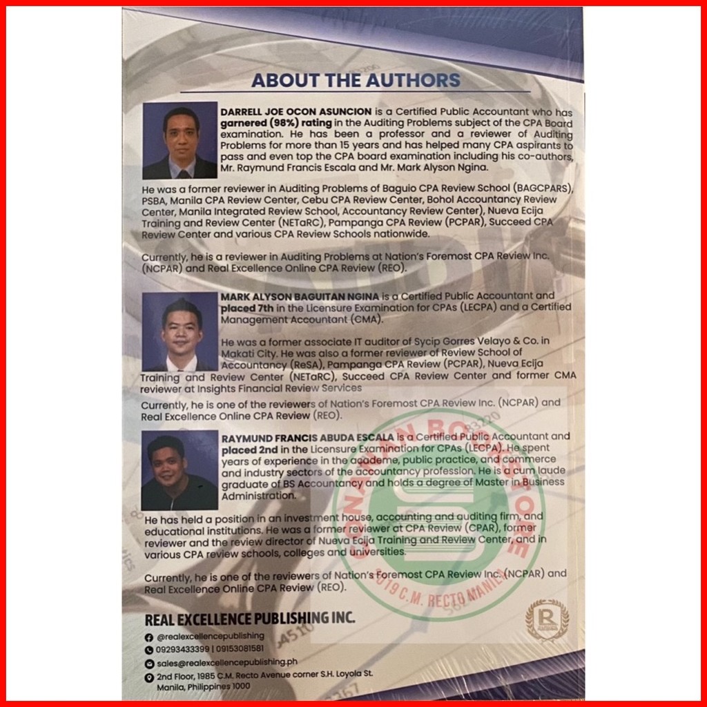 Auditing And Assurance Concepts And Applications Part 1 By Asuncion Ngina And Escala 2023 2024 Edi