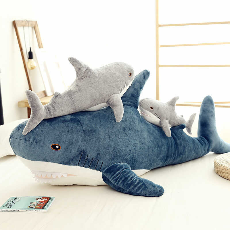 Cartoon Soft Shark Plush Toy Cute Stuffed Simulation Animals Plushies ...
