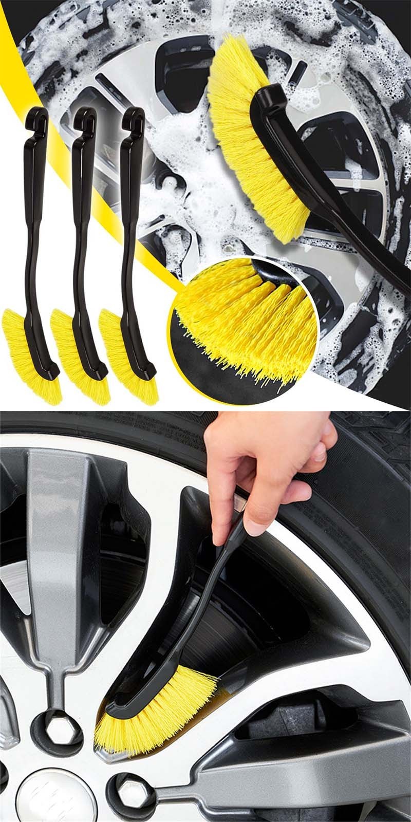 Long Handle Tire Rim Duster Scrubber - Microfiber Car Truck Motorcycle ...