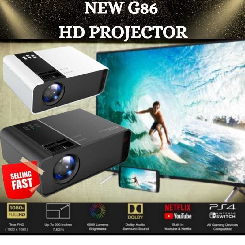Projector G86 Portable Mini Projector Screens FULL HD Android HDMI WIFI ...