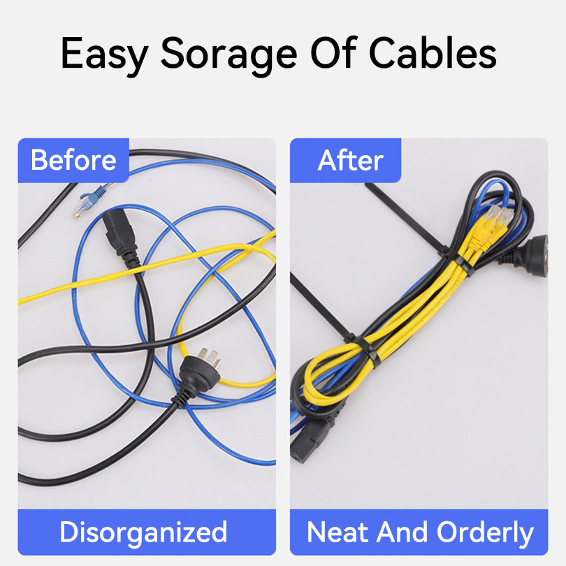 20PCS 8X500mm Reusable Zip Ties Heavy Duty 6 Colors Removable Cable ...
