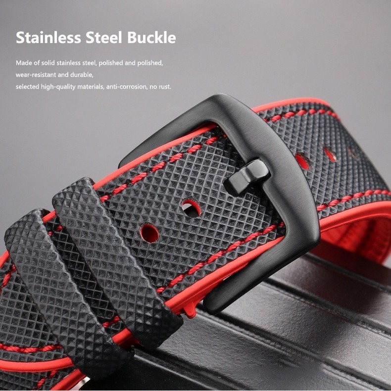 19/20/21/22/23/24mm Universal Watch Band Replacement Nylon Rubber ...