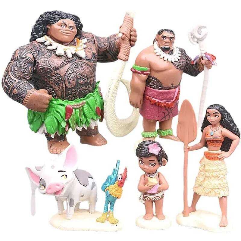 Tt Cartoon Movie Action Figure Anime Moana Maui Chief Tui Doll Figs ...