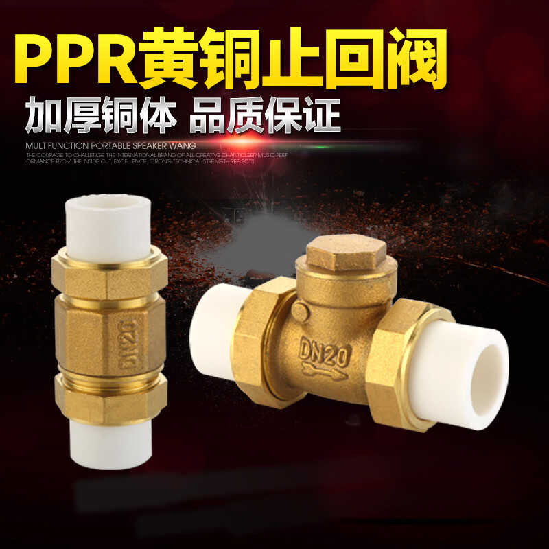 Double hot melt union one-way horizontal PPR brass check valve tap ...