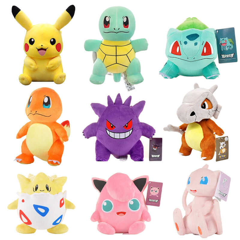 Pok Émon Anime Plush Doll Squirtle Charizard Eevee Mew Cartoon Soft ...