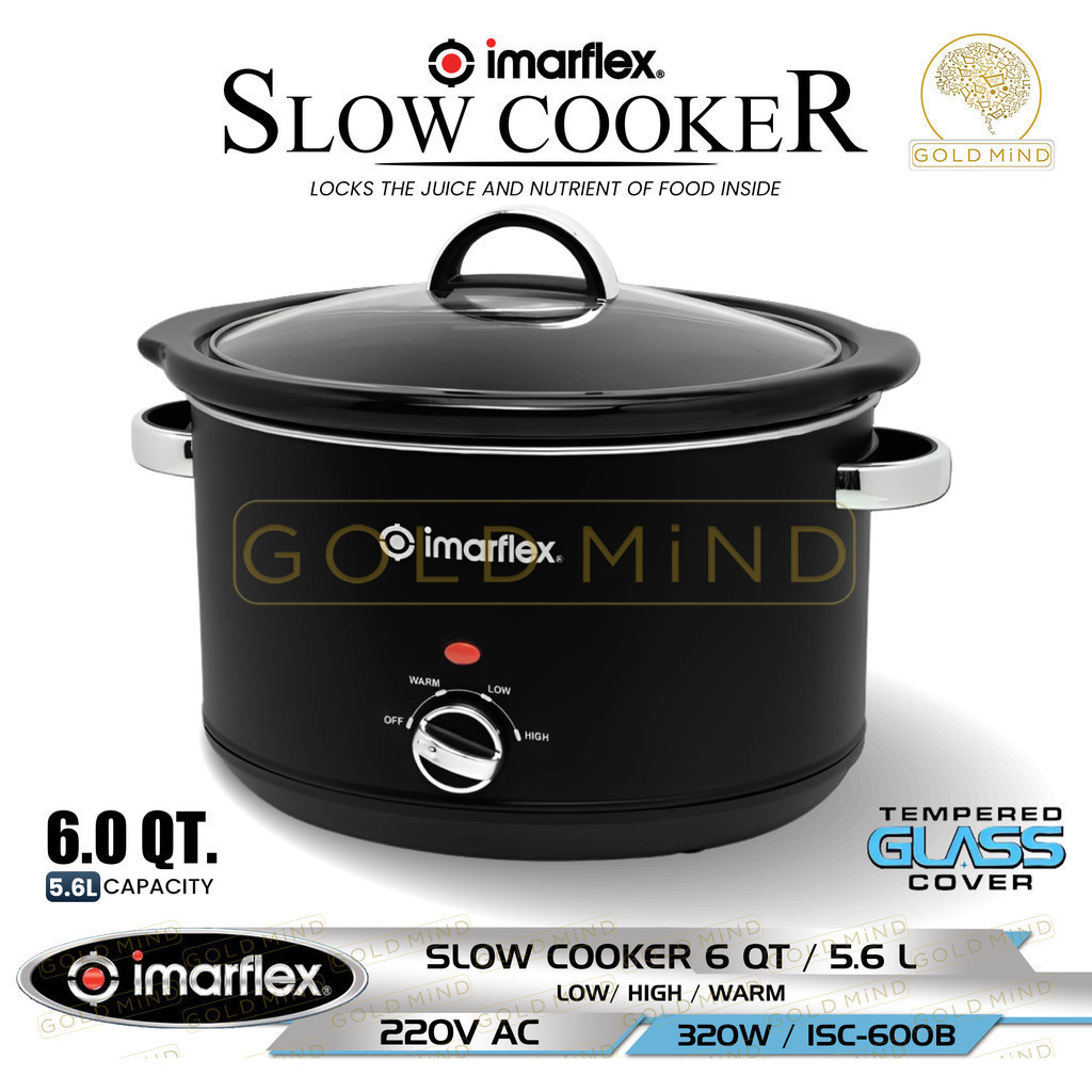 IMARFLEX Slow Cooker 2.5 and 5.6 Liters Capacity 320 WATTS - Yellow ...