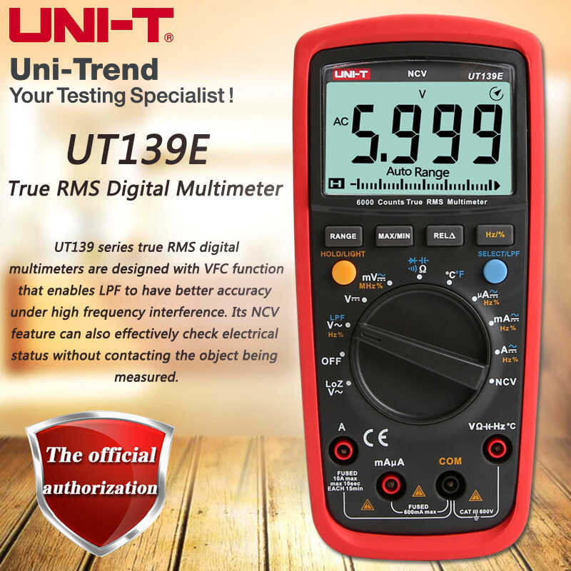 Uni-T UT139E True RMS digital multimeter, LPF (low pass filter) / LoZ ...