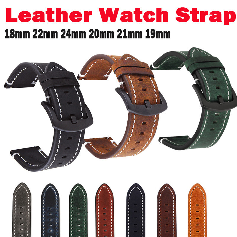 19mm 20mm 21mm Genuine Leather Watch Strap 22mm 24mm' Vintage Oil ...