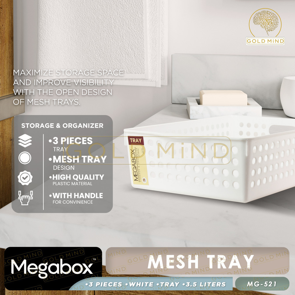 Megabox Mesh Tray 3.5 Liters Pack Of 3 Mg 521 | Shopee Philippines