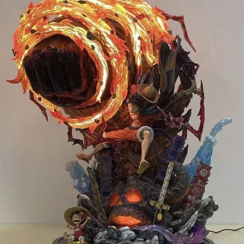 [Full Model] One Piece Fire Luffy Comes With Light With Special Effects ...