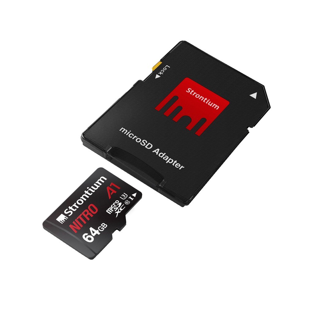 ♨ ♠ ♞Strontium Nitro SRN64GTFU3A1A Micro SD Card A1 64GB with Adapter ...