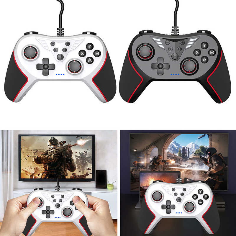 USB Wired Gamepad Controller 2M Cable Gamepad Joystick Wired Game ...