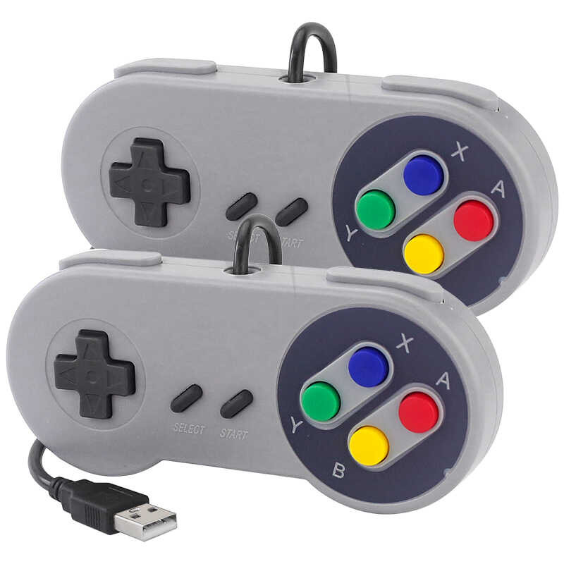 2Pcs USB Gamepad Retro Gaming Joystick Wired Controller For Ux Game PC ...
