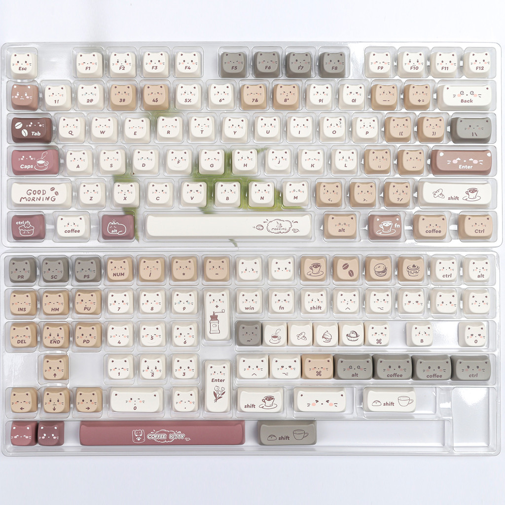PBT Keycap MAO Coffee Kitten Keycap Cat shaped Cute Dye Sublimation ...