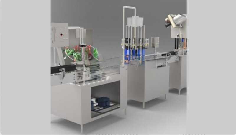 Fully automated bottled beverage production line drawing CAD equipment ...