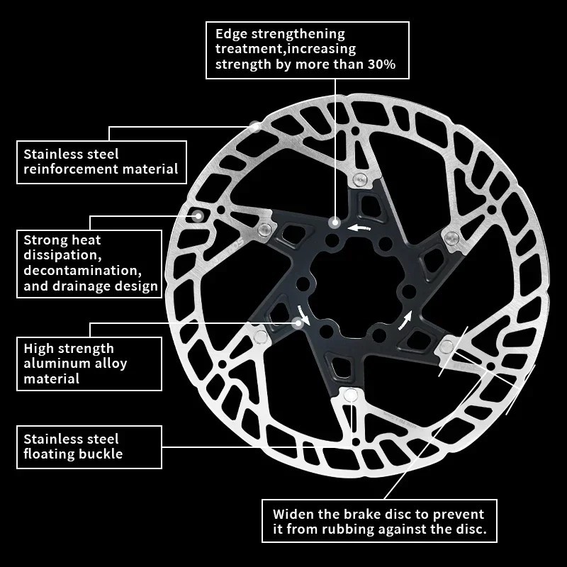 BUCKLOS MTB 160mm Rotors Mountain Bike Brake Disc Rotor RB Floating ...