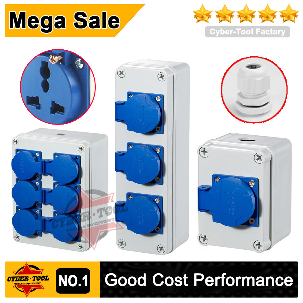 IP65 Industrial Socket Five Holes 10A Outdoor Socket Box Electric Plug ...