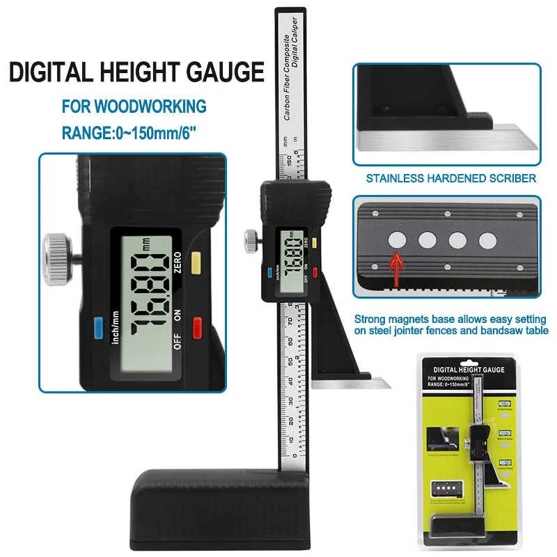 0-150 mm Digital Height Gauge Electronic Digital Height Gauge Vernier Caliper Ruler Wood Table ...