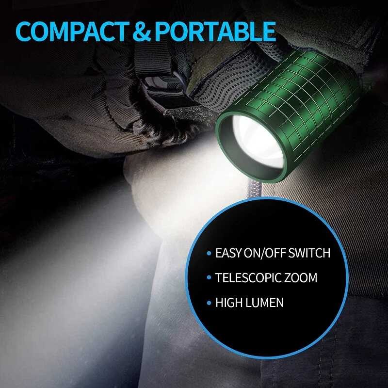 Handheld er Skywolfeye Bright LED Flashlight Long Range Zoom Camping ...