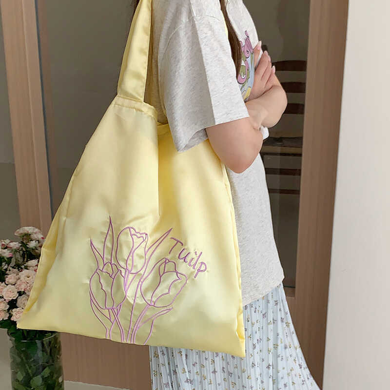 ower Double-Layer Bag, Large Capacity Tote Bag, Student Shoulder Class ...