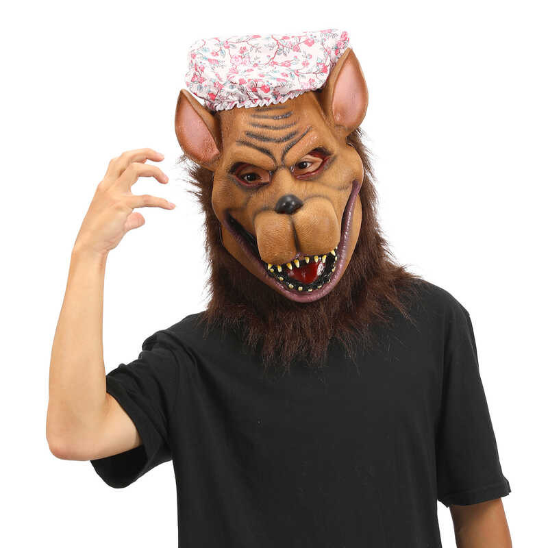 Halloween horror chef hyena mask latex funny animal cosplay prop animal ...